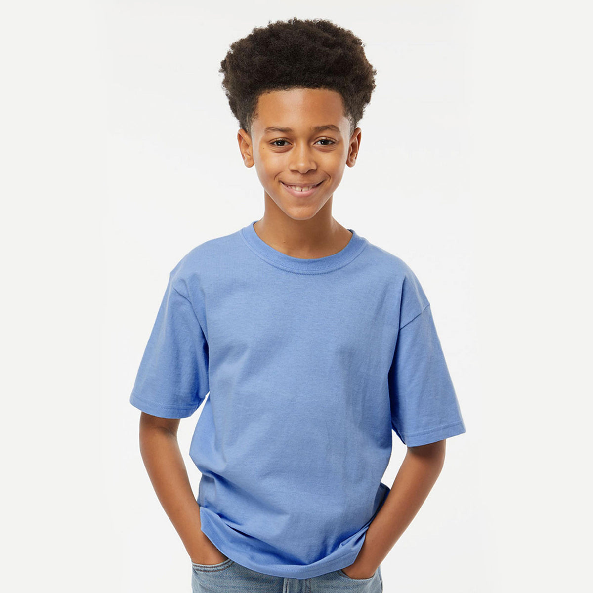 Playera Niño Unisex Mezcla 65% Poliéster 35% Algodón 3544 Azul Cielo J ...